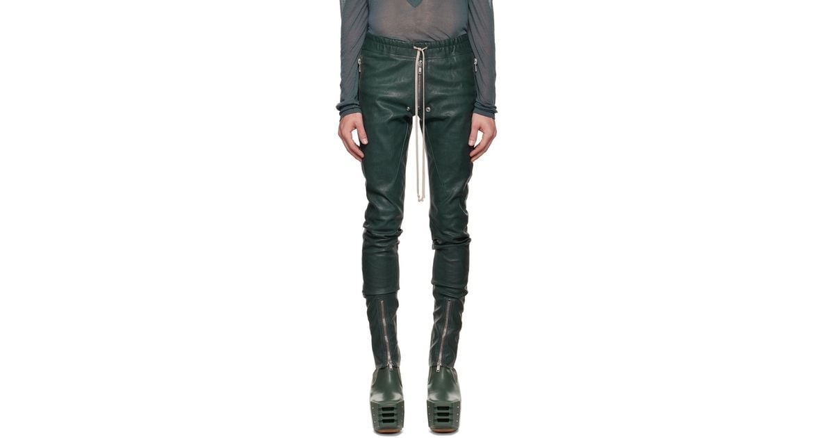 Rick Owens Gary Leather Pants in Black for Men | Lyst