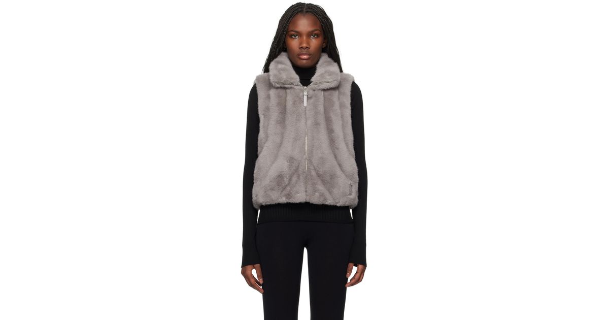 Mackage Ginny Faux-Fur Down Vest in Black | Lyst