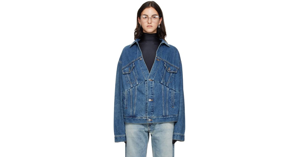 Balenciaga Blue Swing Denim Jacket | Lyst