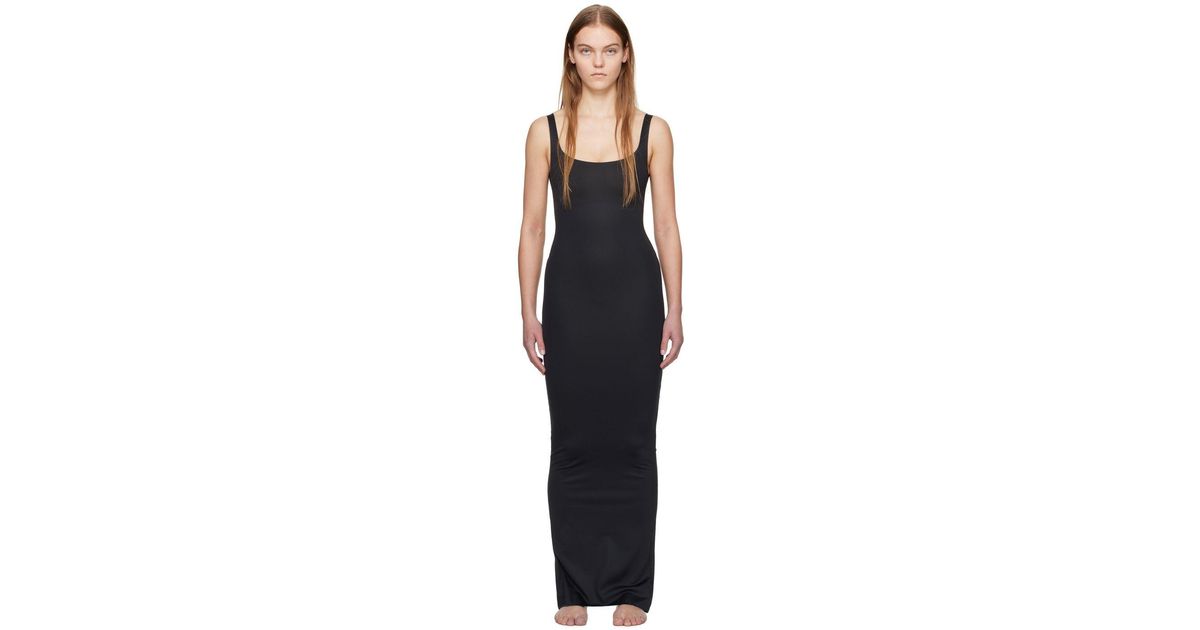 Skims Black Body Tank Long Slip Maxi Dress | Lyst