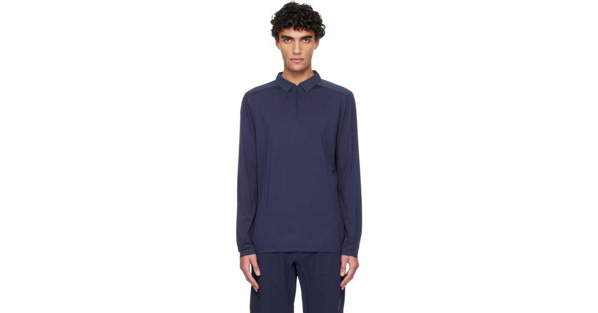 Veilance Frame Ls Polo in Blue for Men | Lyst UK
