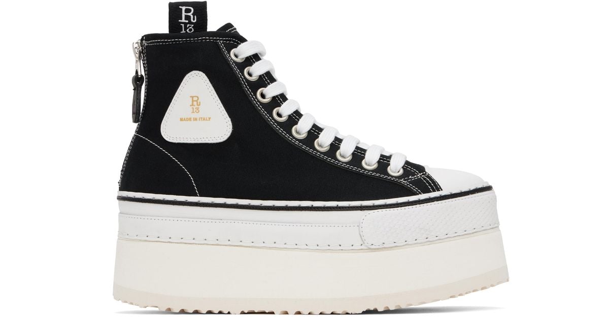 R13 Courtney Platform High Top Sneakers in Black | Lyst