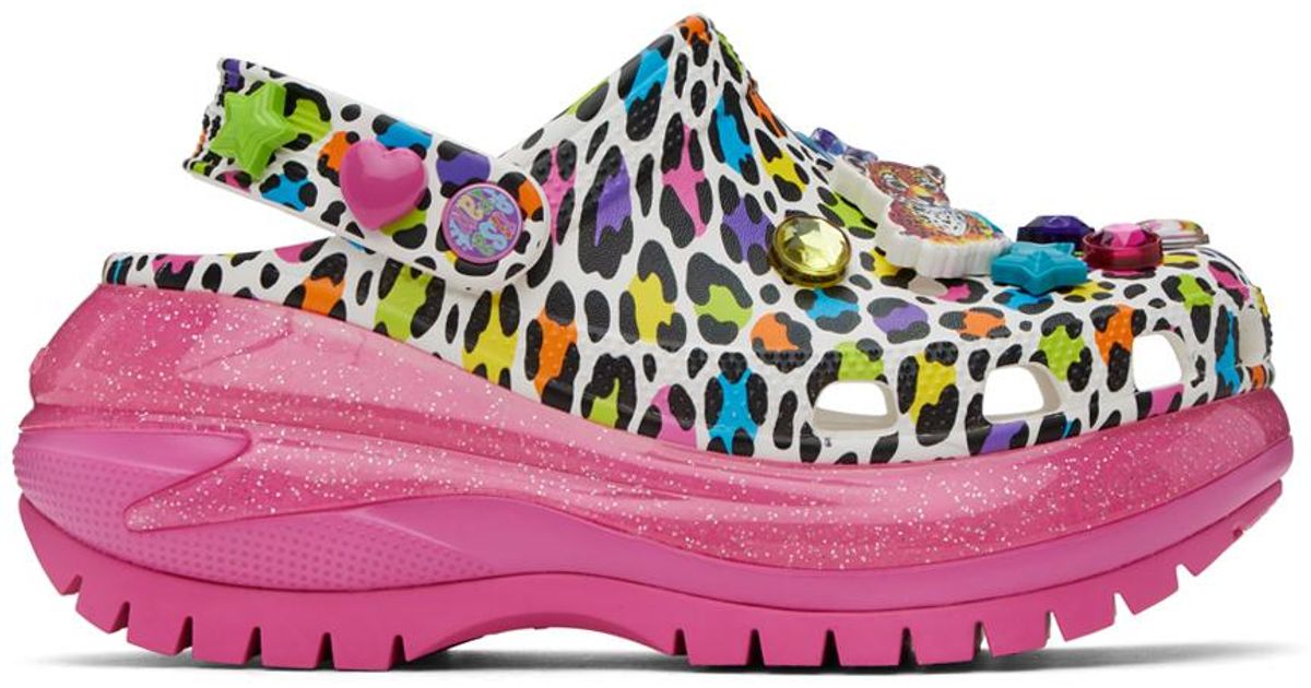 Crocs™ White Lisa Frank Edition Mega Crush Clogs in Black | Lyst UK