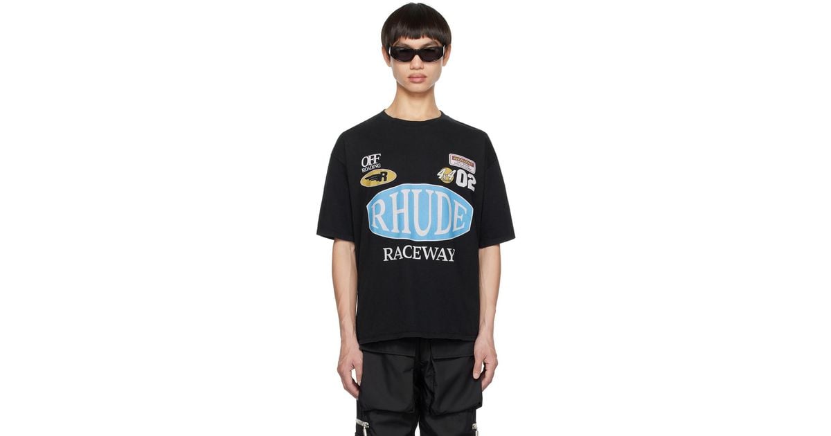 Rhude Ssense Exclusive Black Raceway T-shirt for Men | Lyst
