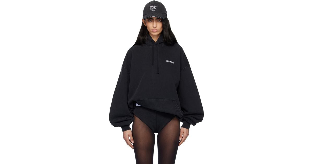 Vetements Iconic Logo Hoodie in Blue | Lyst UK