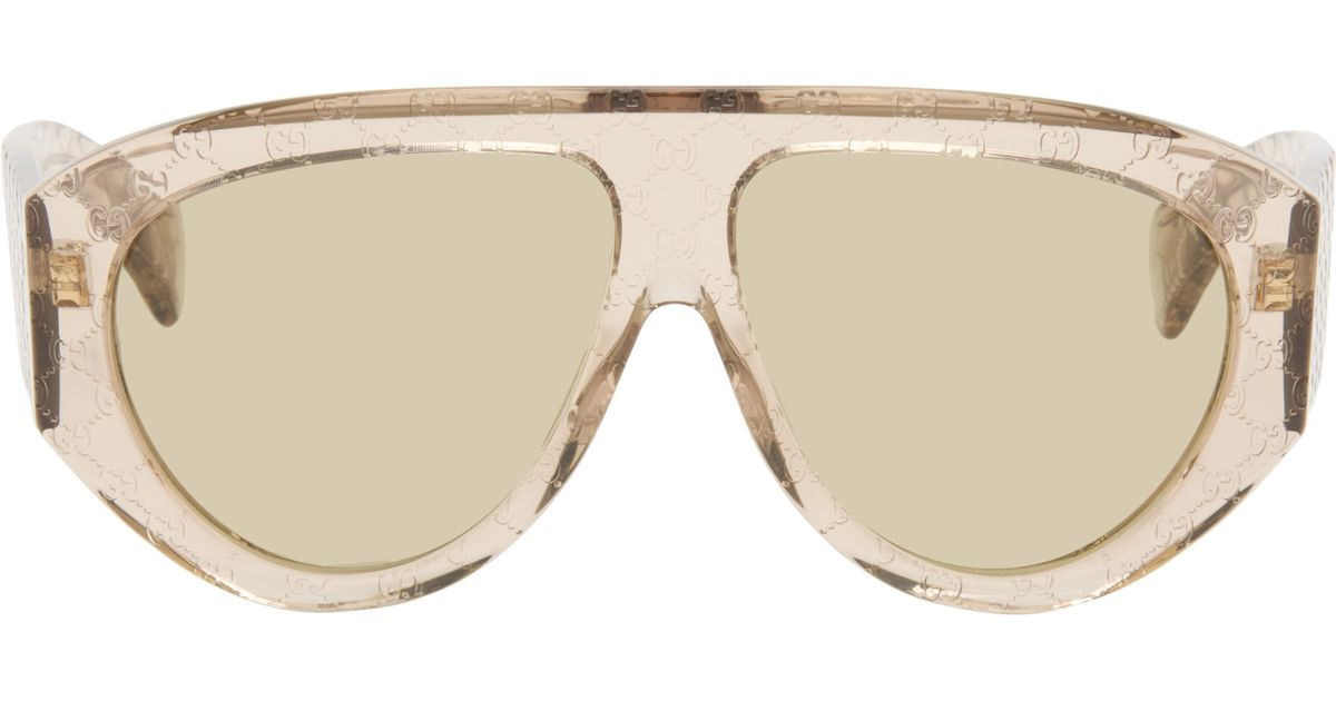 Gucci Mask Frame Sunglasses in Black | Lyst UK