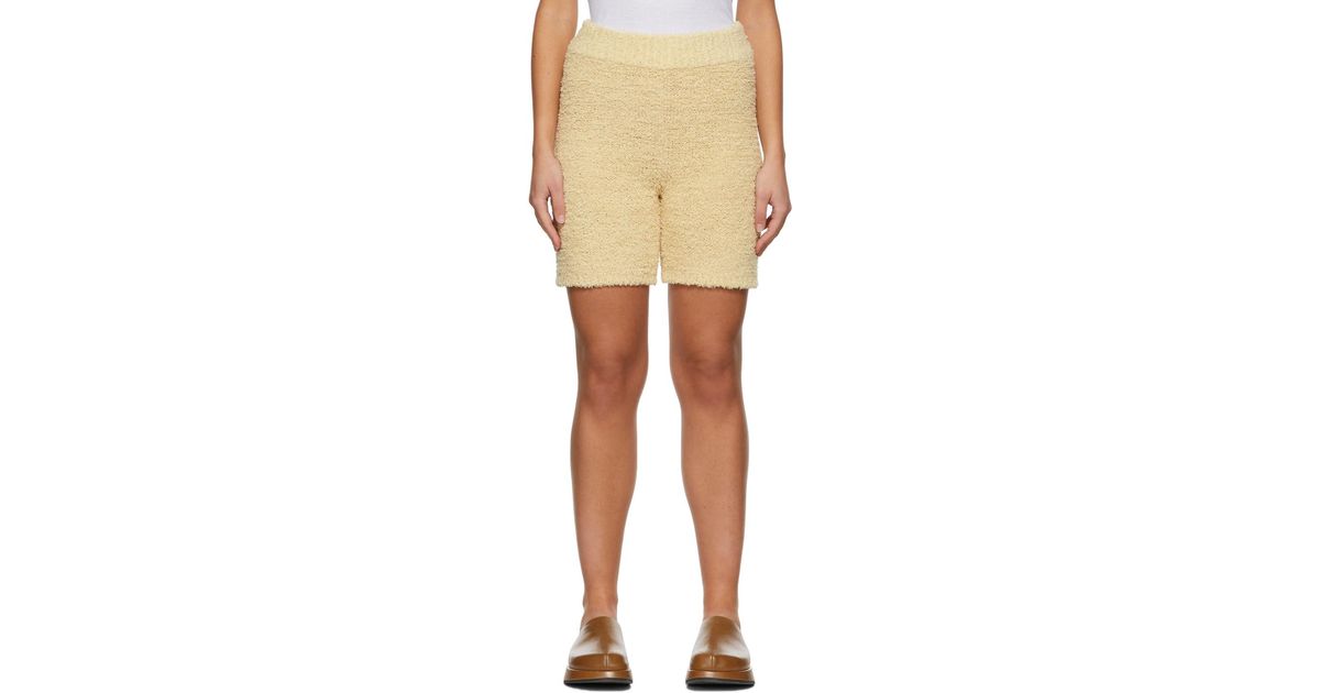 Missing You Already Towel Yarn Shorts in Yellow | Lyst UK