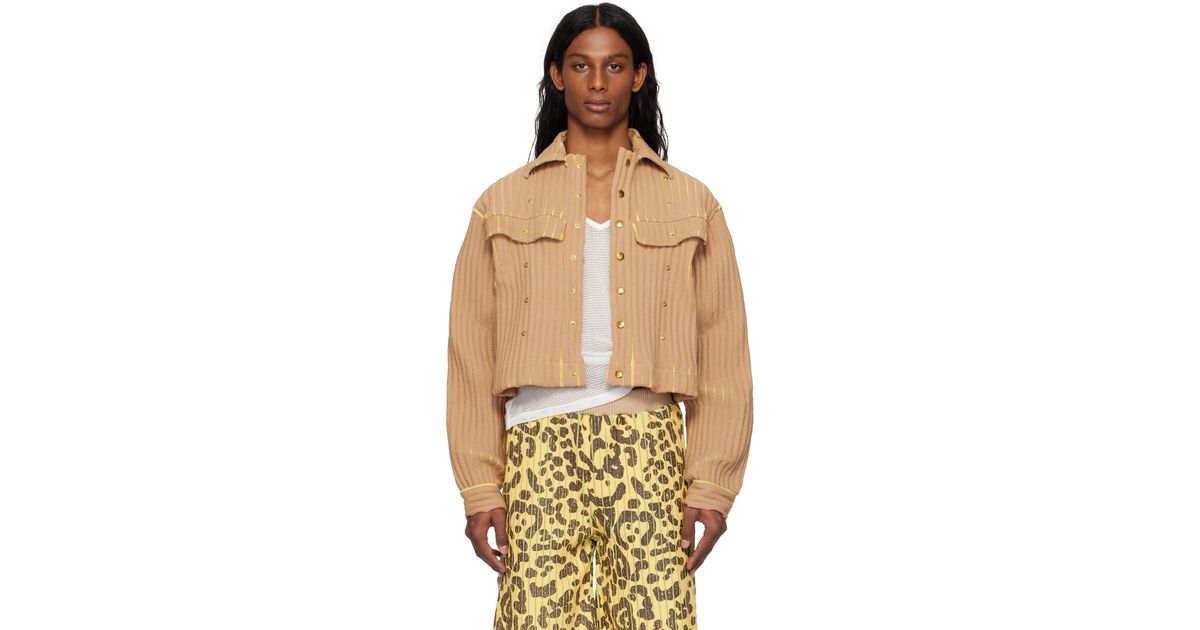Stanley Raffington Ribbed Cropped Work Jacket in Natural for Men | Lyst