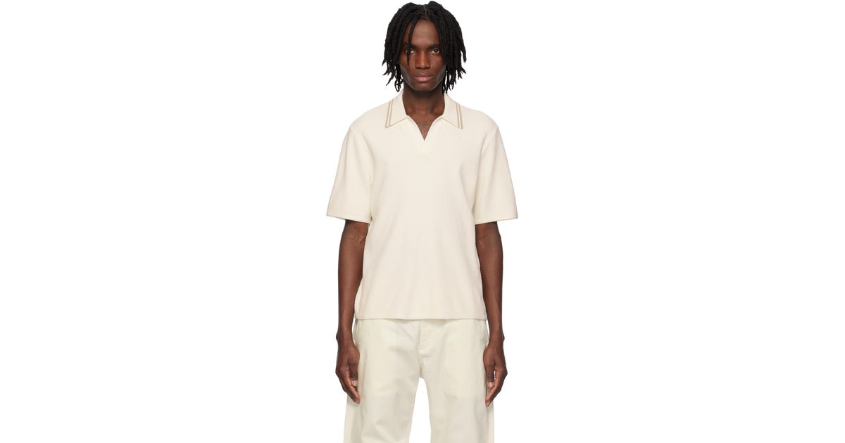 Rag & Bone Off- Rib Johnny Polo in Natural for Men | Lyst