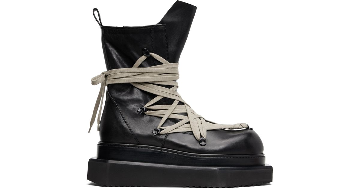 Rick Owens Concordians Megalace Turbo Cyclops Boots in Black for Men | Lyst