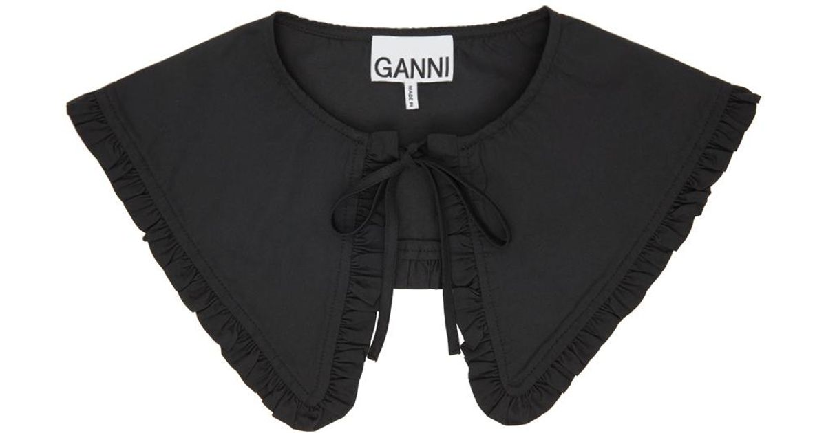 Ganni Synthetic Detached Collar in Black | Lyst