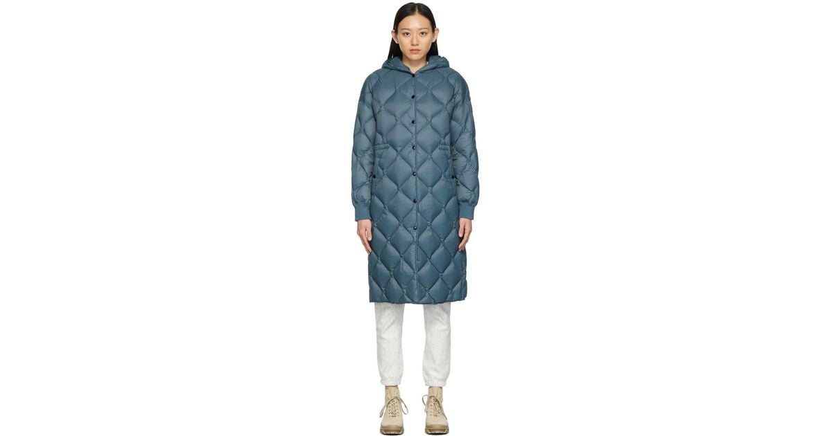 Rag & Bone Rudy Long Nylon Puffer Classic Fit Coat in Grey | Lyst Australia