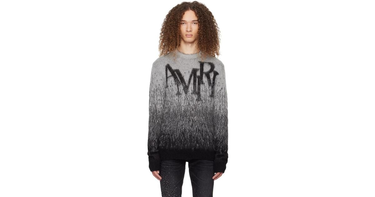 Amiri Gray staggered Gradient Sweater in Black for Men | Lyst Amiri Gray staggered Gradient Sweater in Black for Men | Lyst