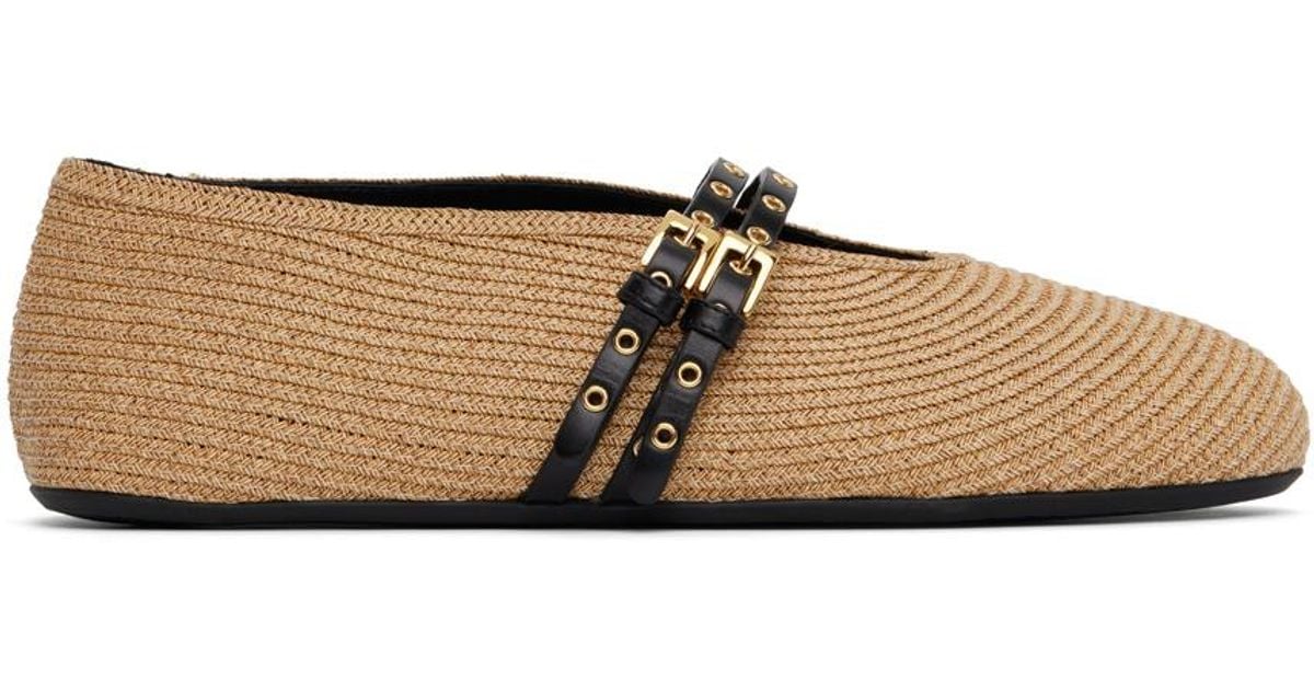 Alaïa Braided Ballet Flats in Brown | Lyst