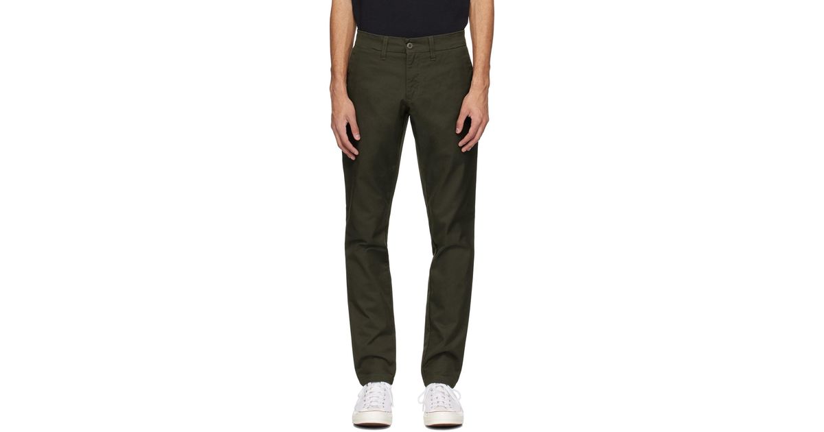 Carhartt Khaki Sid Trousers in Black for Men | Lyst
