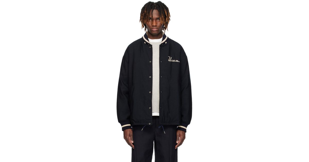 Visvim Hobbs Wool Down Bomber Jacket in Blue for Men | Lyst