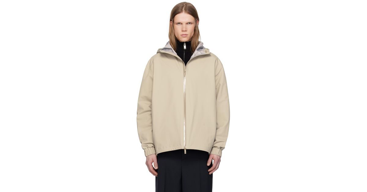 Moncler Bise Hooded Rain Jacket in Natural for Men | Lyst