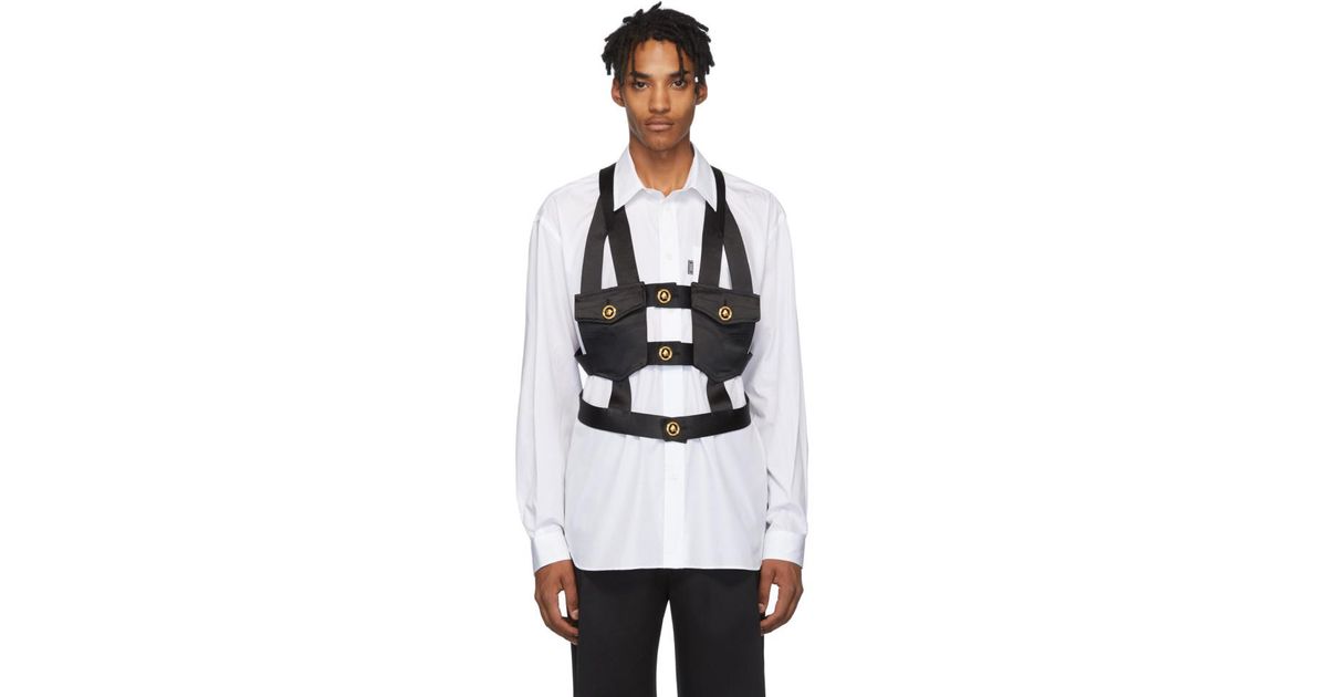 Versace Black Medusa Ribbon Harness for Men | Lyst