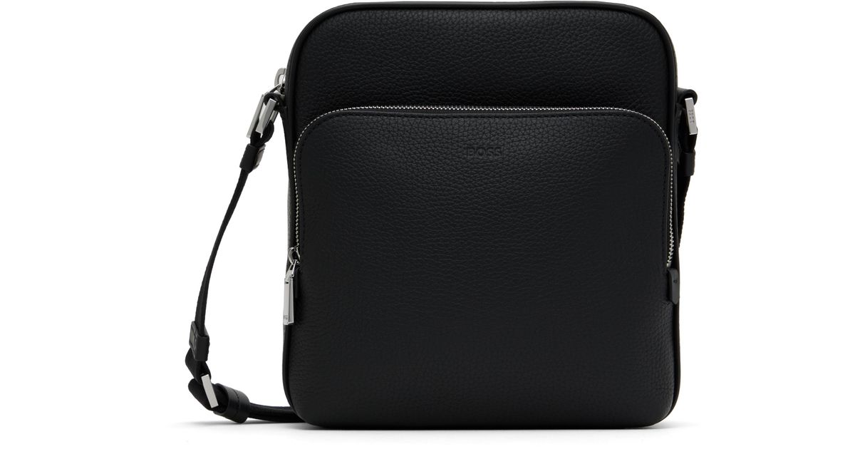BOSS Emed Logo Reporter Bag in Black for Men | Lyst UK