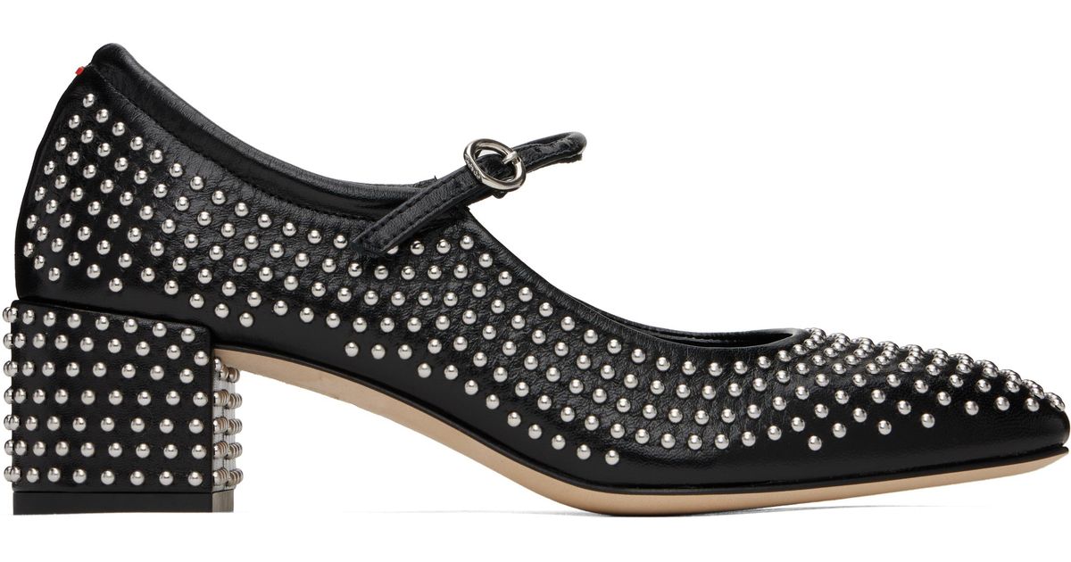 Aeyde Aline Mini Studs Mary-Jane Heels in Black | Lyst