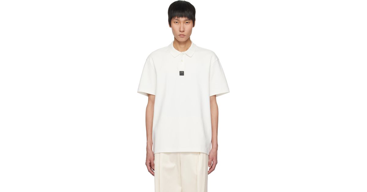 HUGO Stacked Logo Interlock-Cotton Polo in White for Men | Lyst UK
