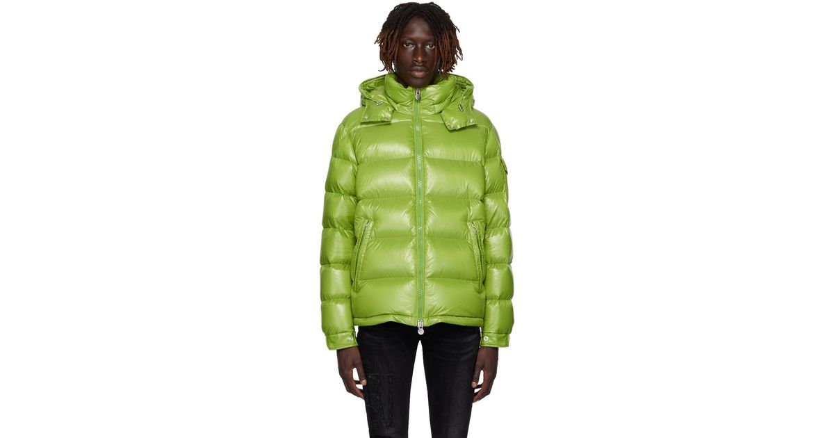 Moncler Green Maya Down Jacket for Men | Lyst