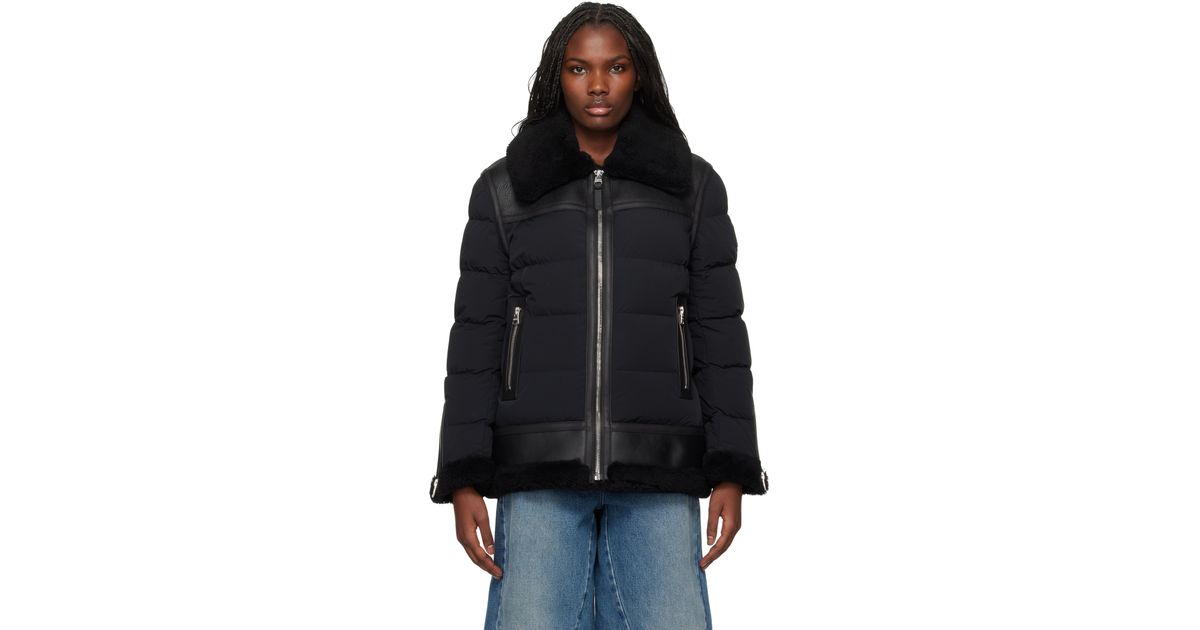 Mackage Vanna Down Shearling Jacket in Black | Lyst