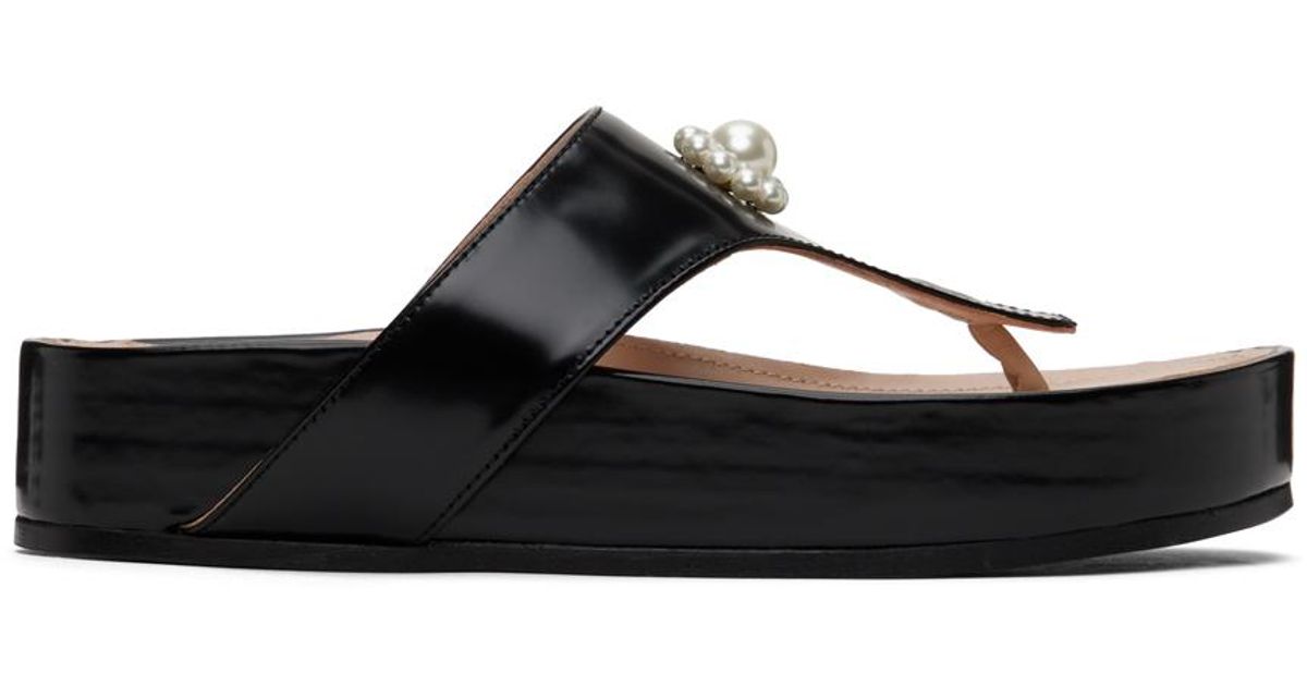Simone Rocha Black Thong Sandals | Lyst