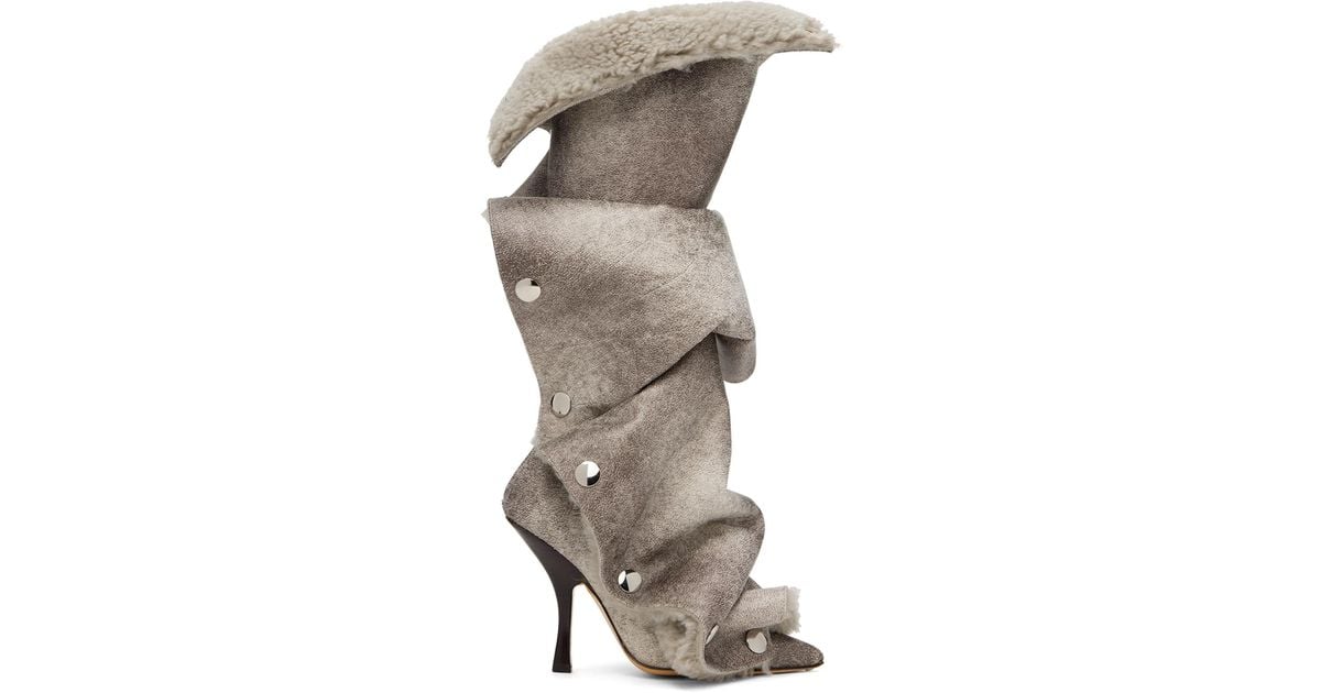 Y. Project Snap Boots in Gray | Lyst