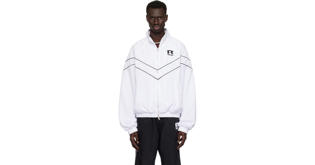 Rhude Piping Raglan Track Jacket in White for Men | Lyst
