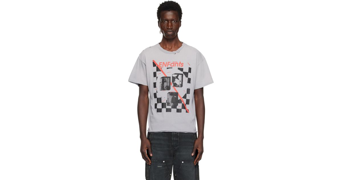 Enfants Riches Deprimes Checkered Fan Zine T-Shirt in Black for Men | Lyst