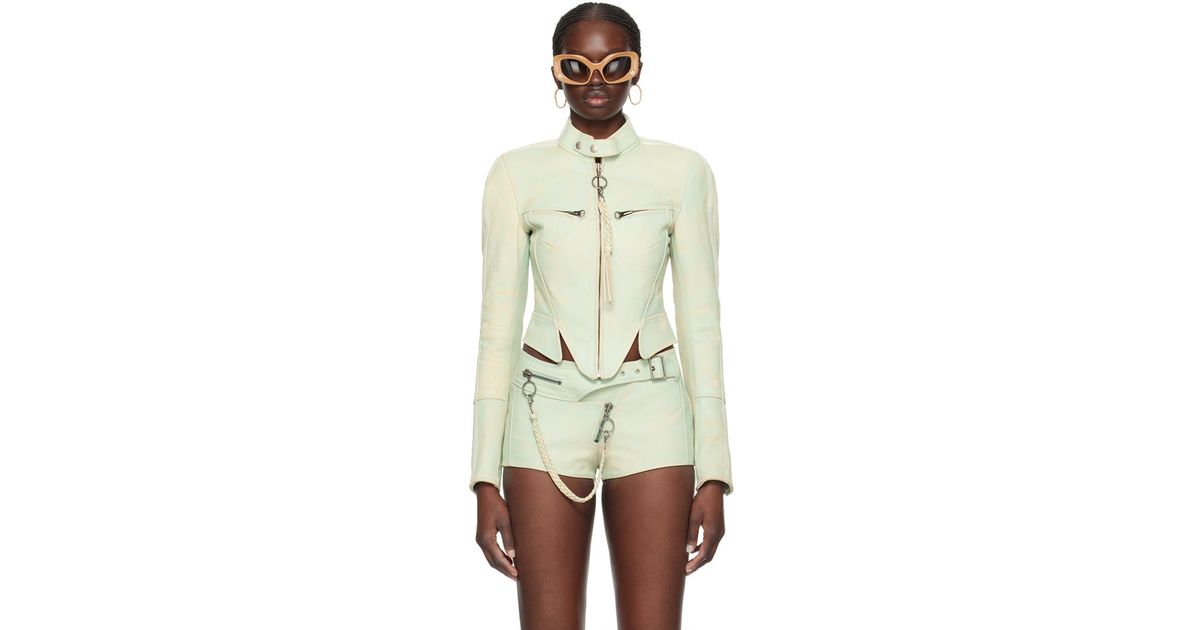 KNWLS Claw Leather Jacket in Natural | Lyst