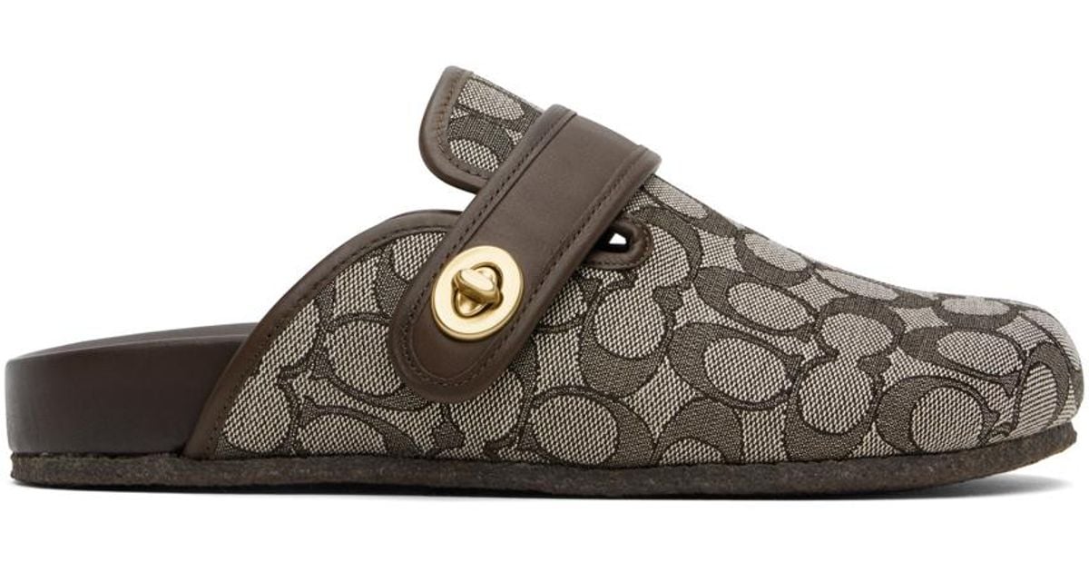 COACH Signature Jacquard Clogs in Black for Men | Lyst UK