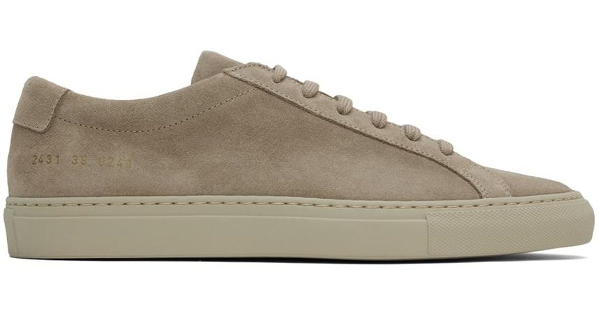 Common Projects Taupe Original Achilles Suede Sneakers in Black for Men ...