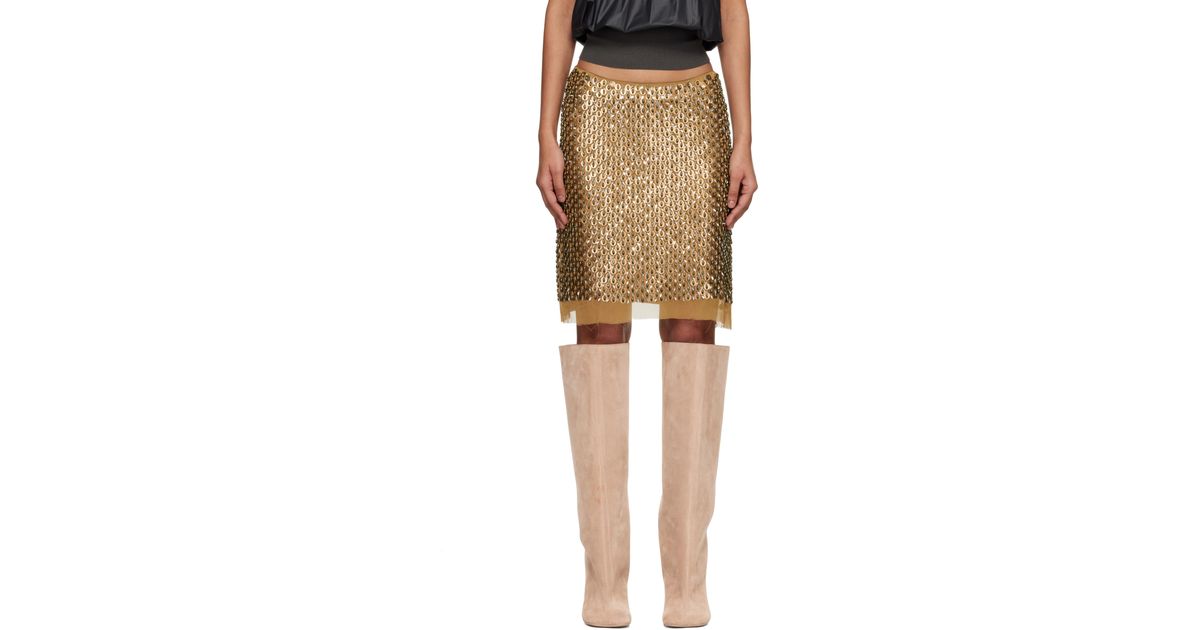 Edward Cuming Hand Embroidered Sequin Midi Skirt in Black | Lyst UK