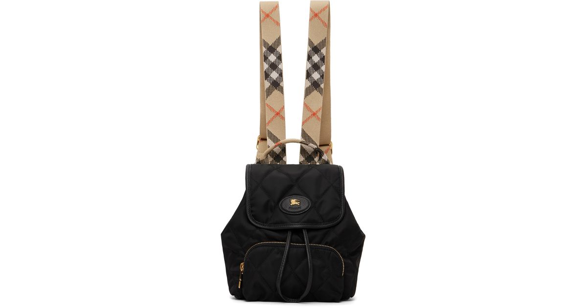 Burberry Mini Horseshoe Backpack in Black | Lyst