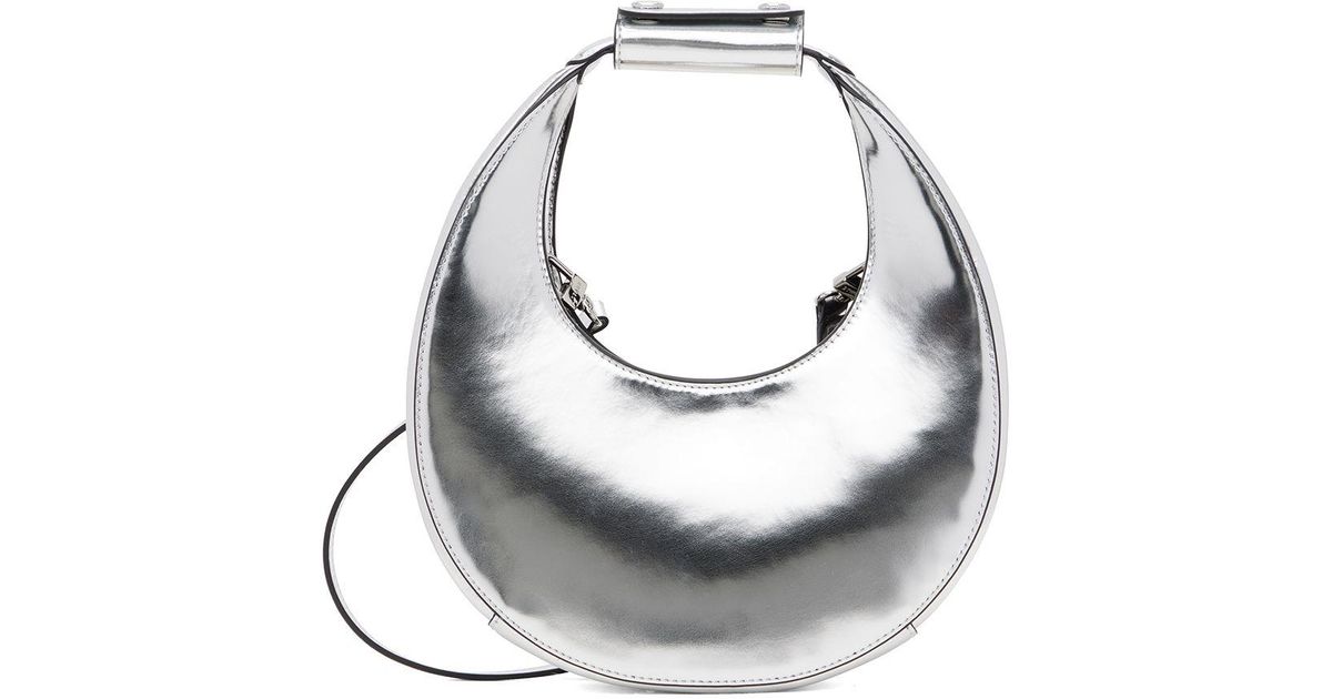 STAUD Silver Mini Moon Bag in Metallic | Lyst