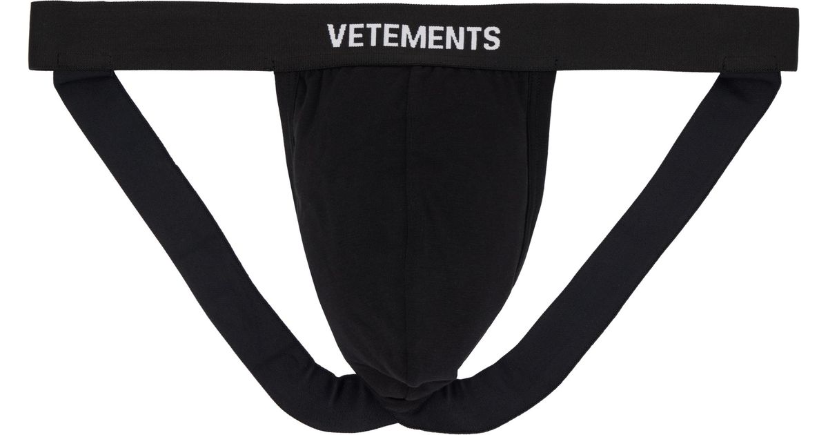 Vetements Logo Jockstrap in Black for Men | Lyst