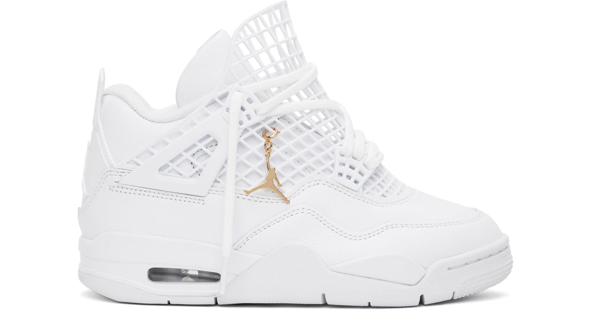 Nike Air Jordan 4 Net Sneakers in White | Lyst