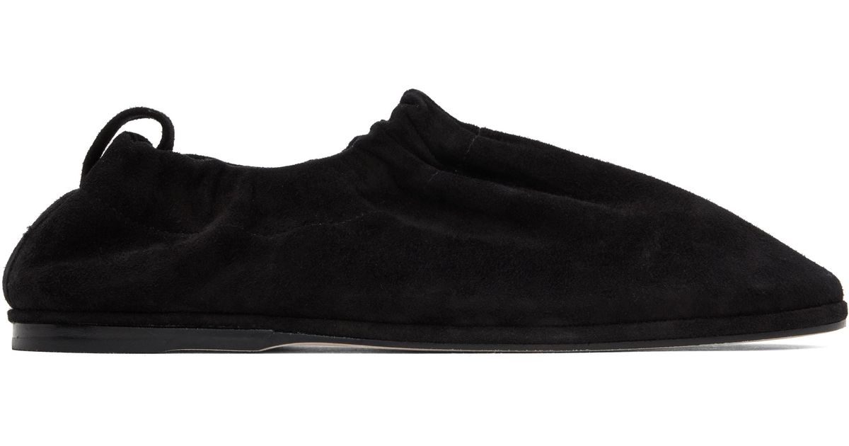 Lauren Manoogian Suede Banded Ballerina Flats in Black | Lyst