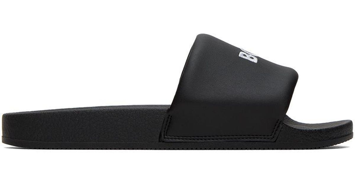 BOSS by HUGO BOSS Black Embroidered Slides for Men | Lyst BOSS by HUGO BOSS Black Embroidered Slides for Men | Lyst