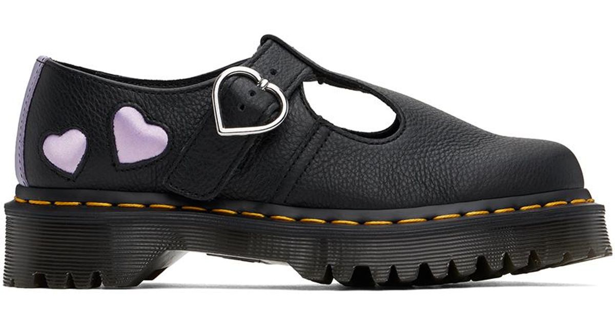 Dr. Martens Polley Heart Mary Jane Monkstraps in Black | Lyst