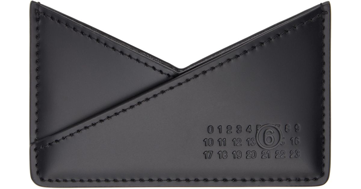 MM6 by Maison Martin Margiela Triangle 6 Card Holder in Black | Lyst UK