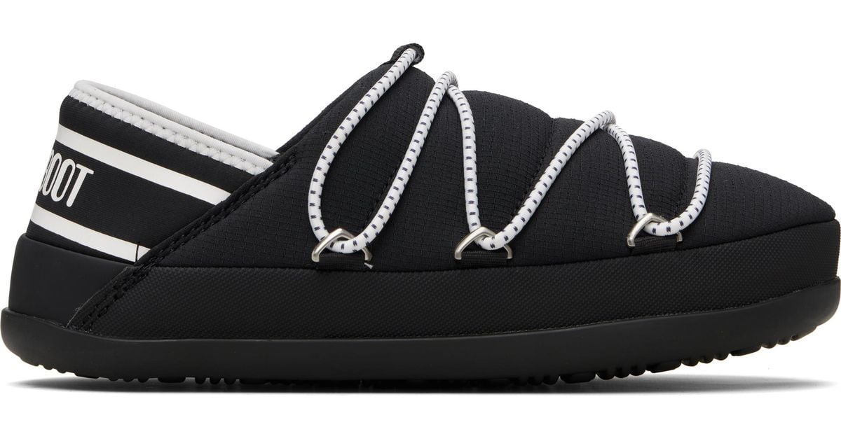 Moon Boot Icon Slipper Loafers in Black | Lyst UK