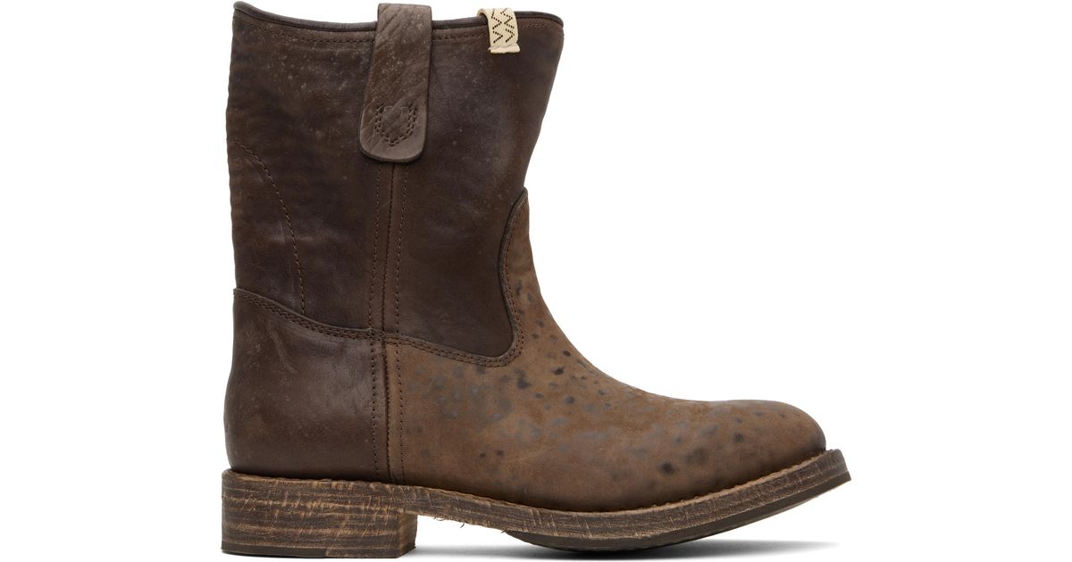 Visvim Wabanaki Folk Chelsea Boots in Brown for Men | Lyst