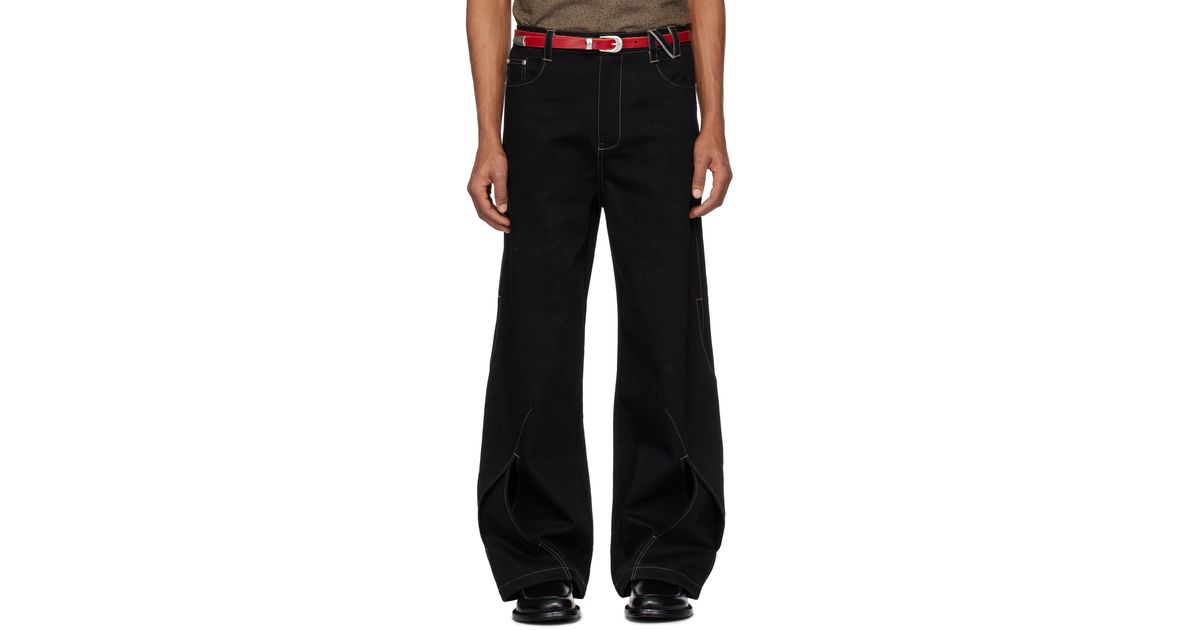 NULLUS Ssense Exclusive Intertwined Structure Jeans in Black for Men | Lyst
