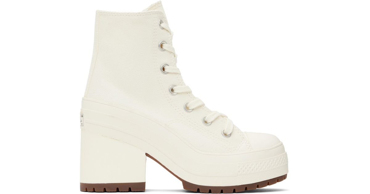 Converse Chuck 70 De Luxe Heel High Top Sneakers in White | Lyst