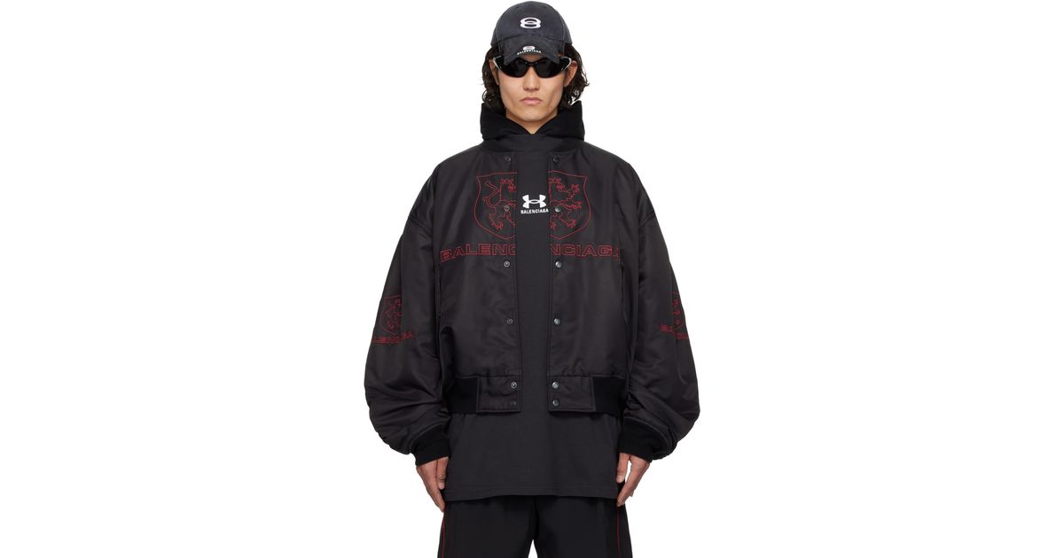 Balenciaga Lion Club Varsity Bomber Jacket in Blue for Men | Lyst