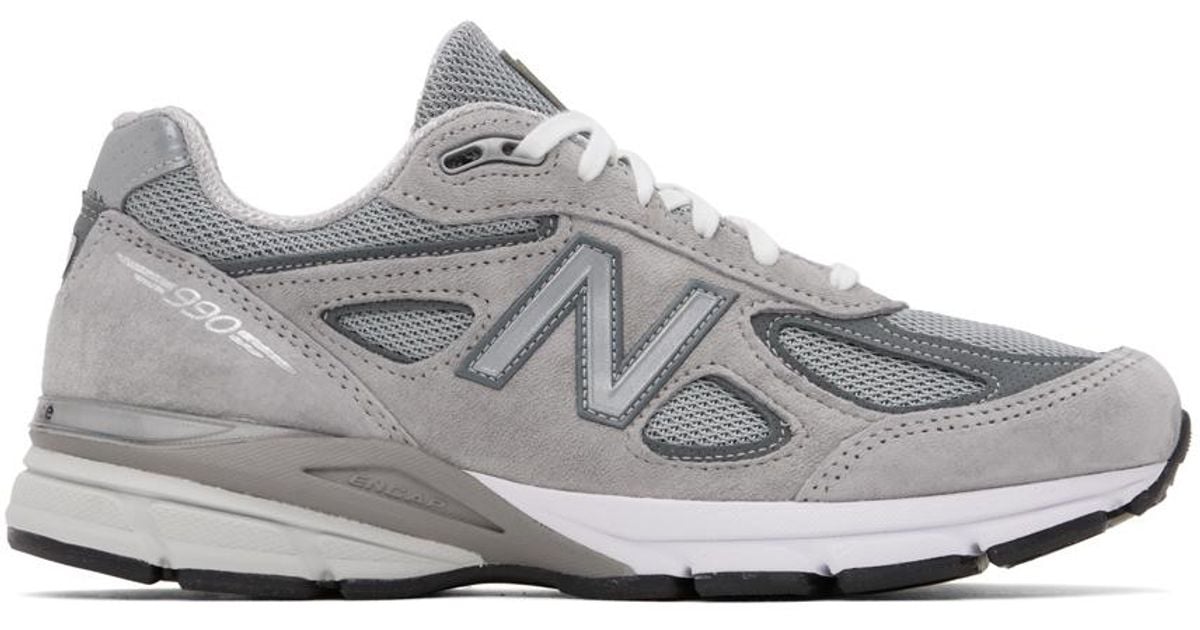 New Balance Gray Made In Usa 990v4 Core Sneakers in Black for Men | Lyst