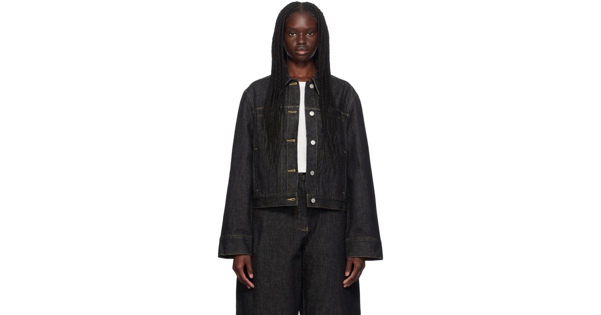 Studio Nicholson Tahoe Denim Jacket in Black | Lyst